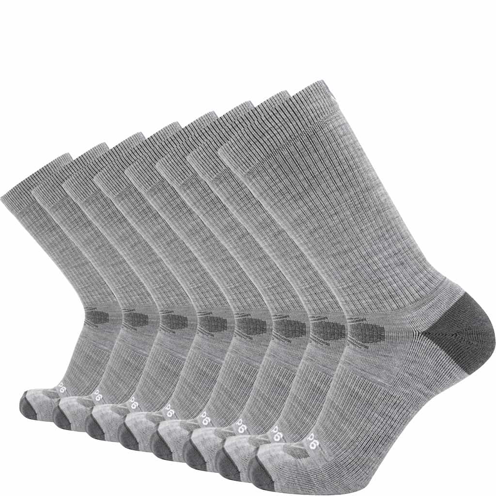 8 Pairs Ash - Casual Crew Midweight Merino Wool Sock