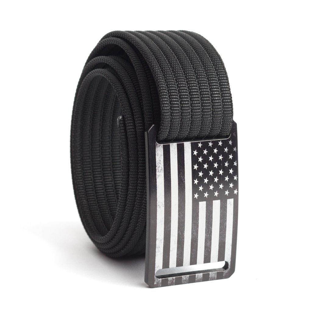Thin American Flag Belt | Narrow USA Black Flag by GRIP6